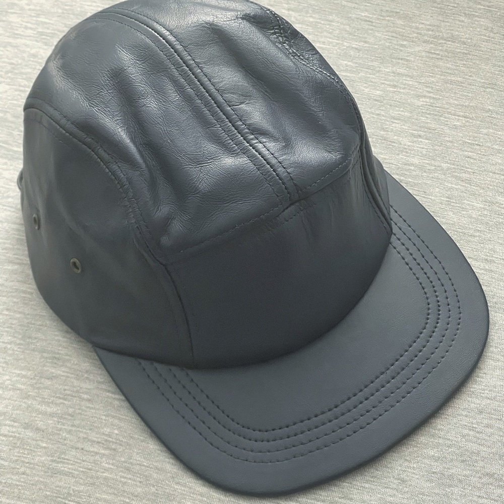Olive & Pique Five Panel Genuine Leather Baseball Cap - Gem